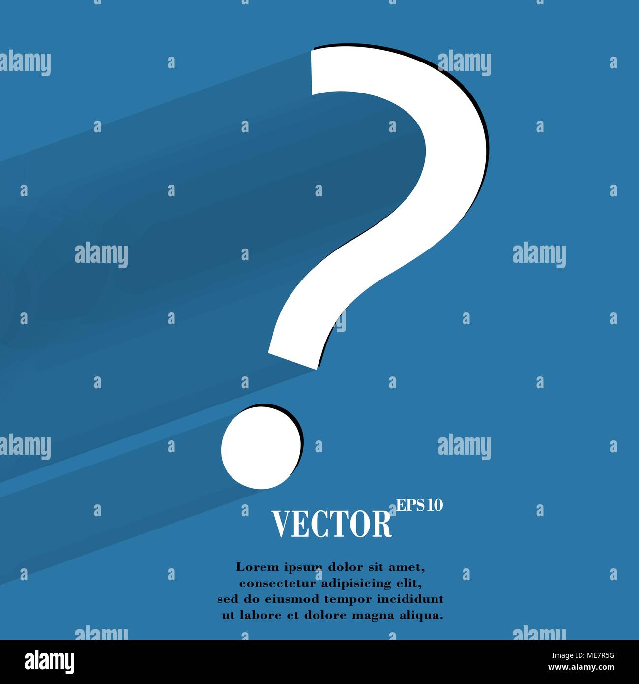 question mark, Flat modern web button with long shadow and space for ...