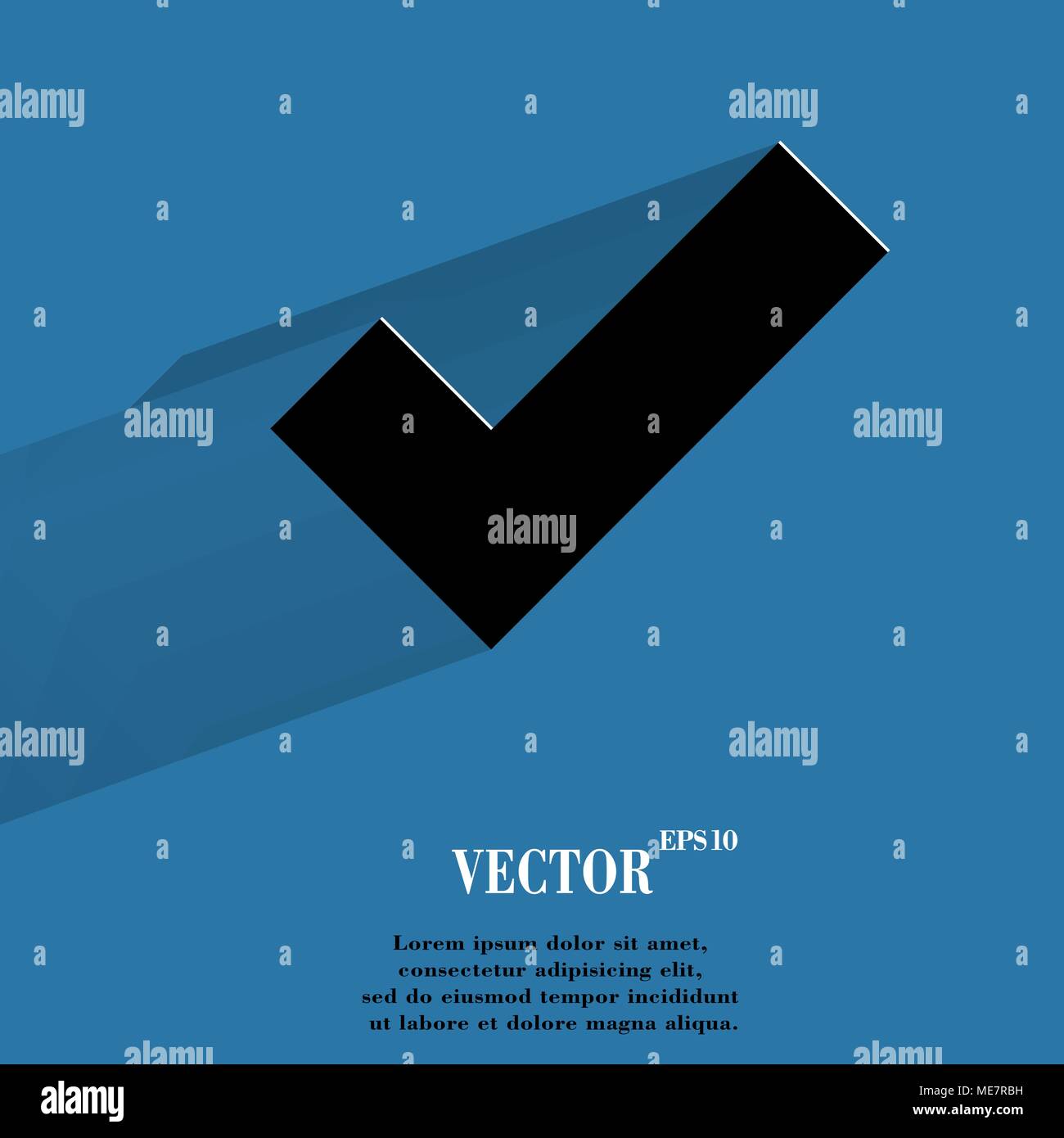 tick .Flat modern web button with long shadow and space for your text ...