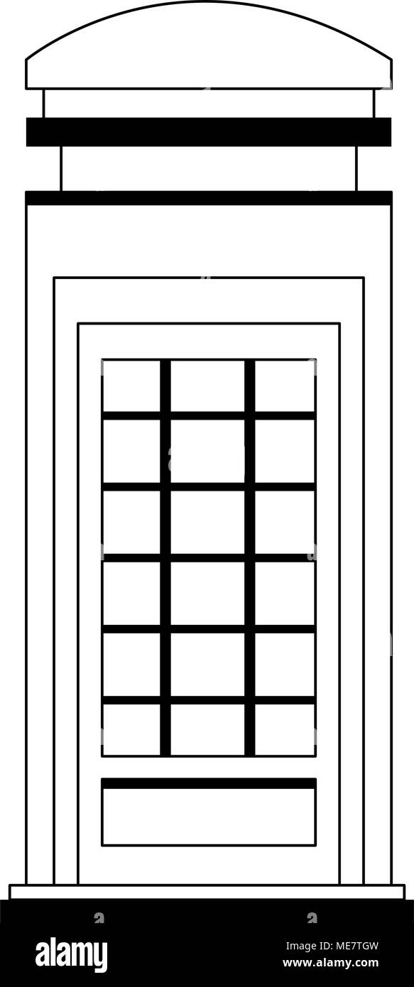 London telephone cabin on black and white Stock Vector Image & Art - Alamy