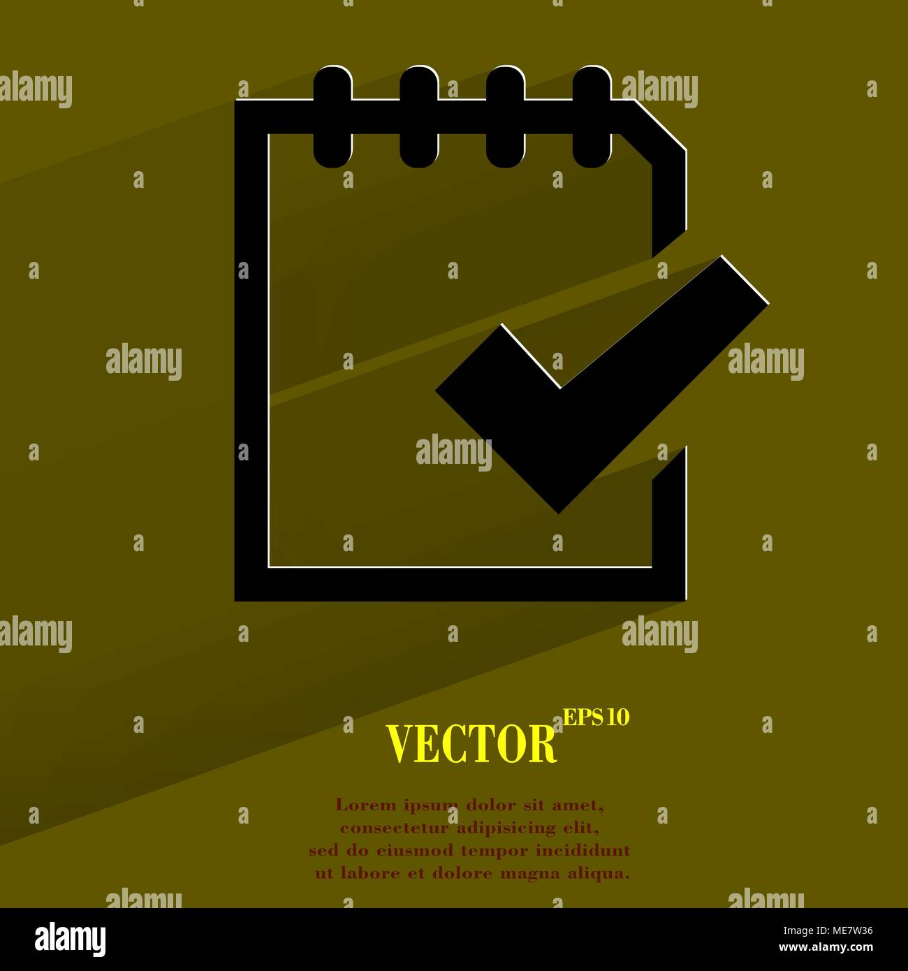 Notepad paper Documents. Flat modern web button with long shadow and space for your text. Vector ...