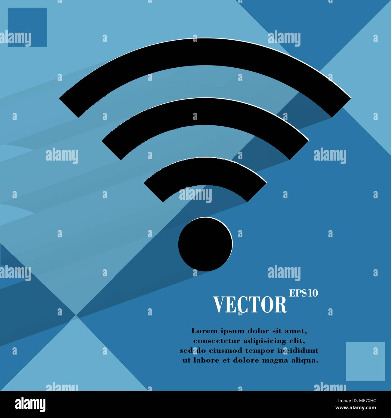 WI-FI. Flat modern web button with long shadow and space for your text. Vector. EPS10 Stock ...