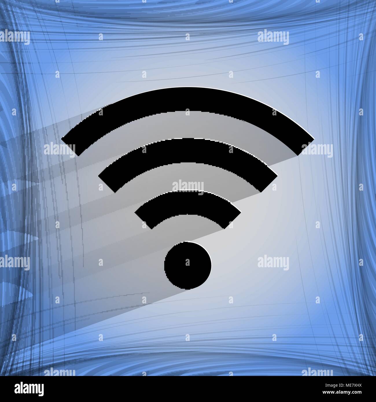 WI-FI. Flat modern web button with long shadow and space for your text. Vector. EPS10 Stock ...