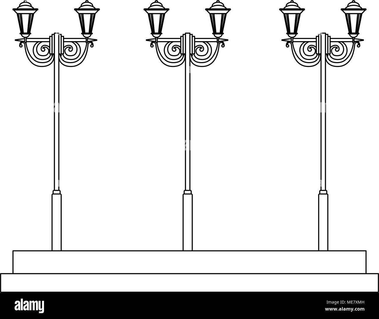 Black lamp post on Stock Vector Images - Alamy