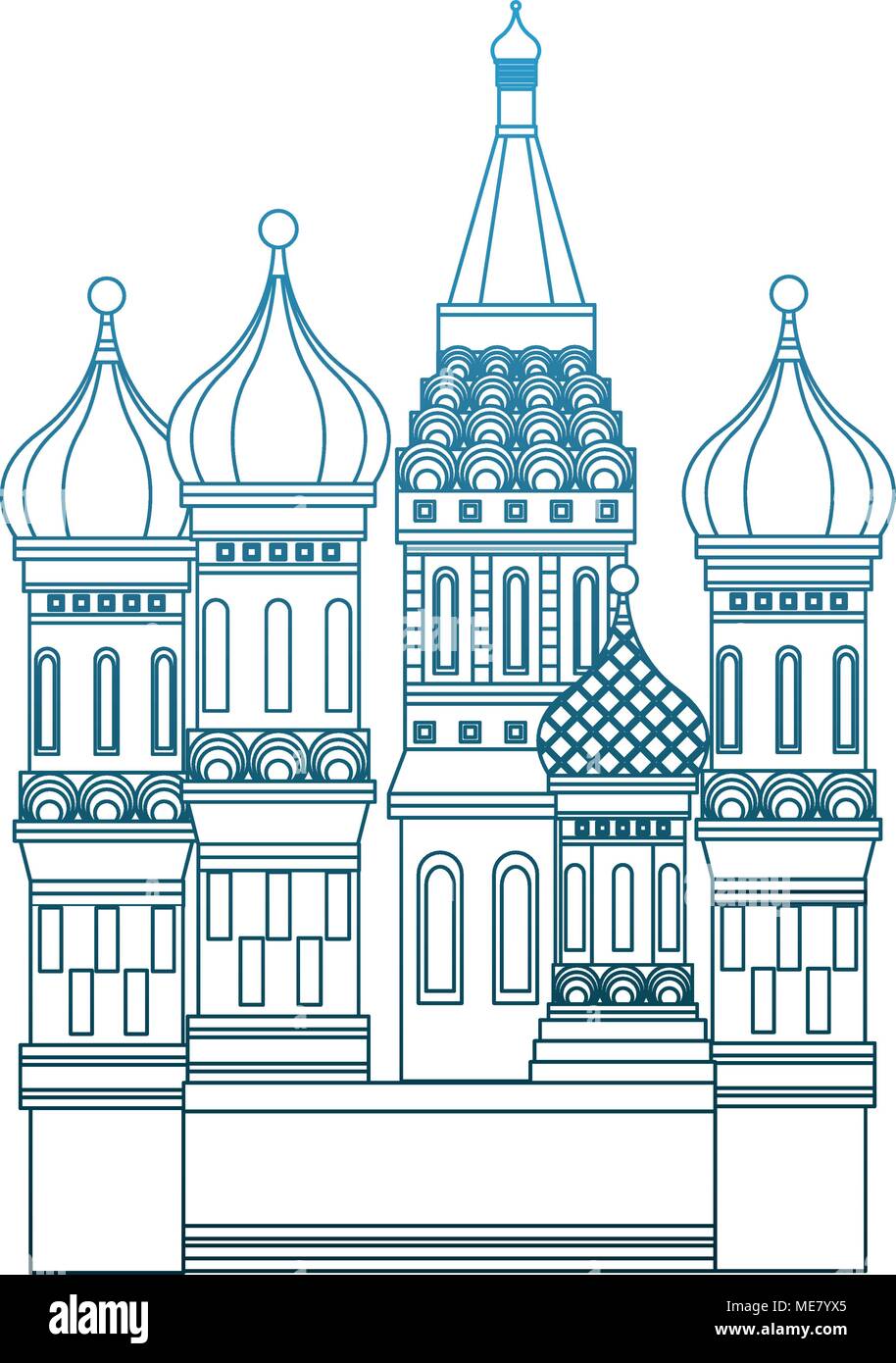 Kremlin tower building on blue lines Stock Vector Image & Art - Alamy