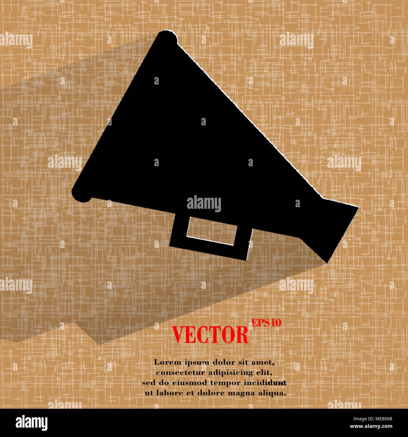 Megaphone, Loud-hailer icon. on a flat geometric abstract background ...