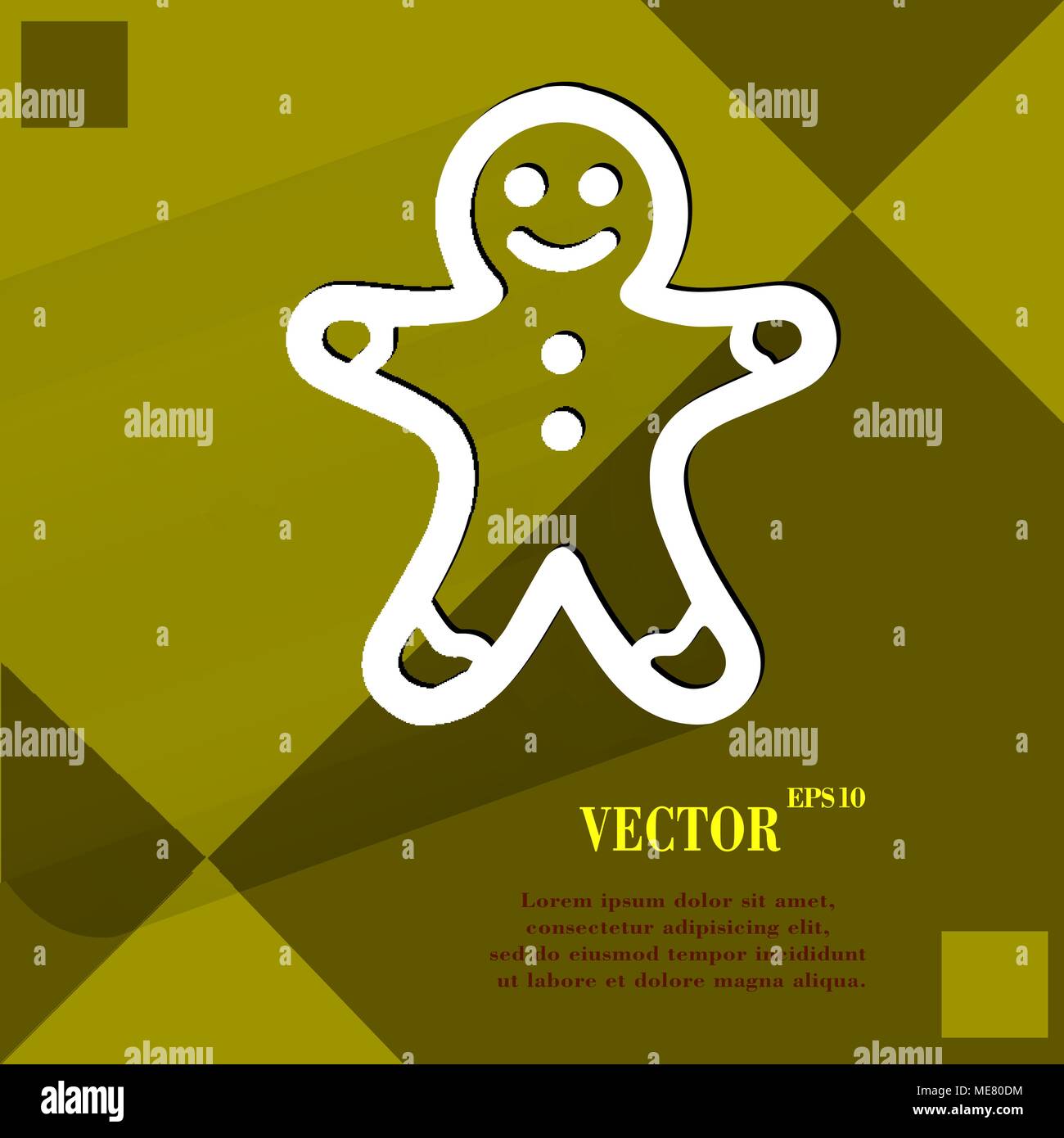 Gingerbread. Flat modern web button on a flat geometric abstract ...