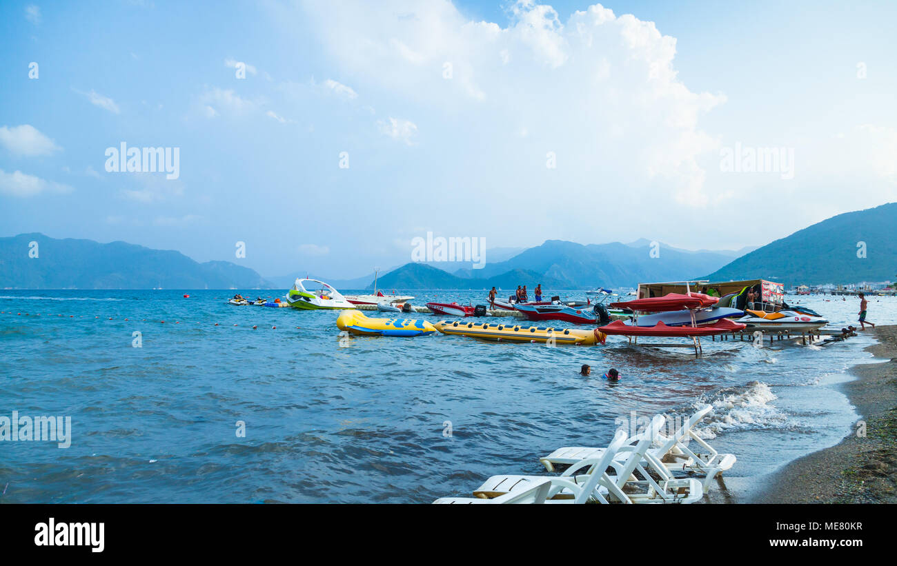 The mooring with sea attractions in Marmaris Stock Photo - Alamy