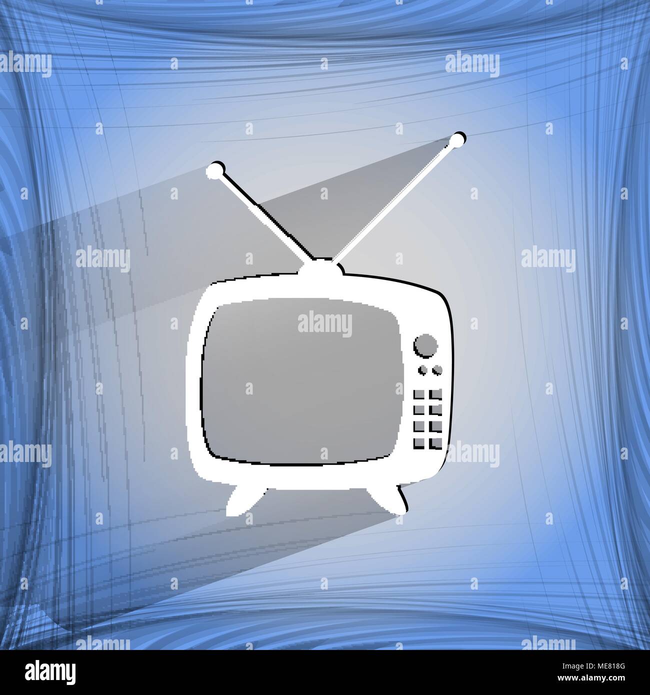 Retro tv. Flat modern web button on a flat geometric abstract ...