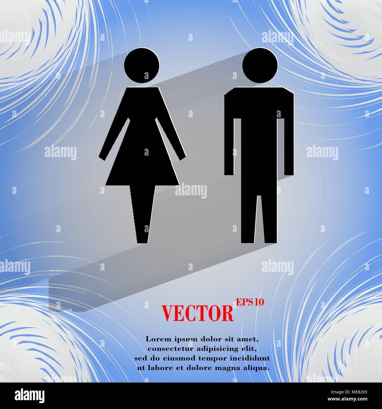 suluet men, women Flat modern web design on a flat geometric abstract ...