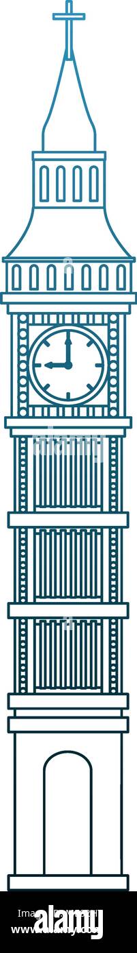 Big ben clock on blue lines Stock Vector Image & Art - Alamy