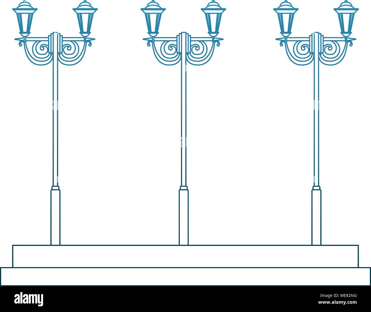 Blue lamppost Stock Vector Images - Alamy