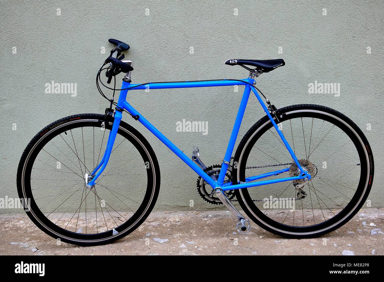 beautiful blue and black bike Stock Photo - Alamy