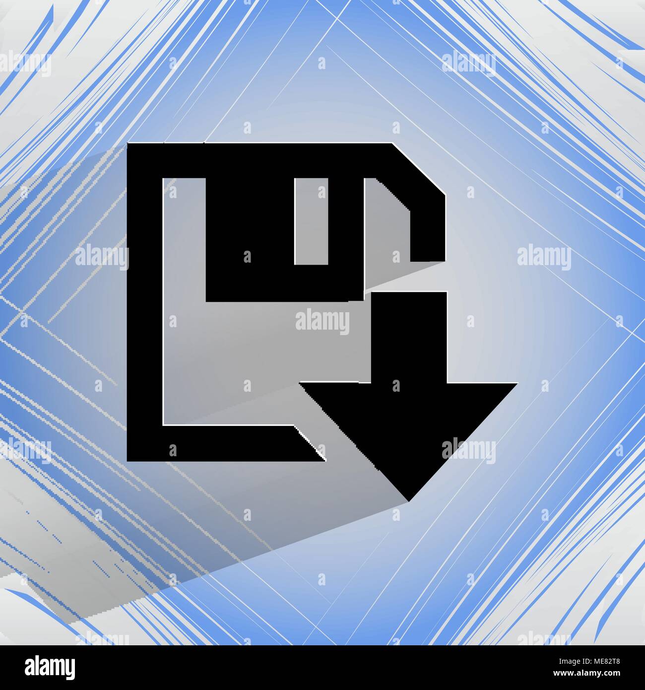 floppy disk download. Flat modern web design on a flat geometric abstract background Vector ...