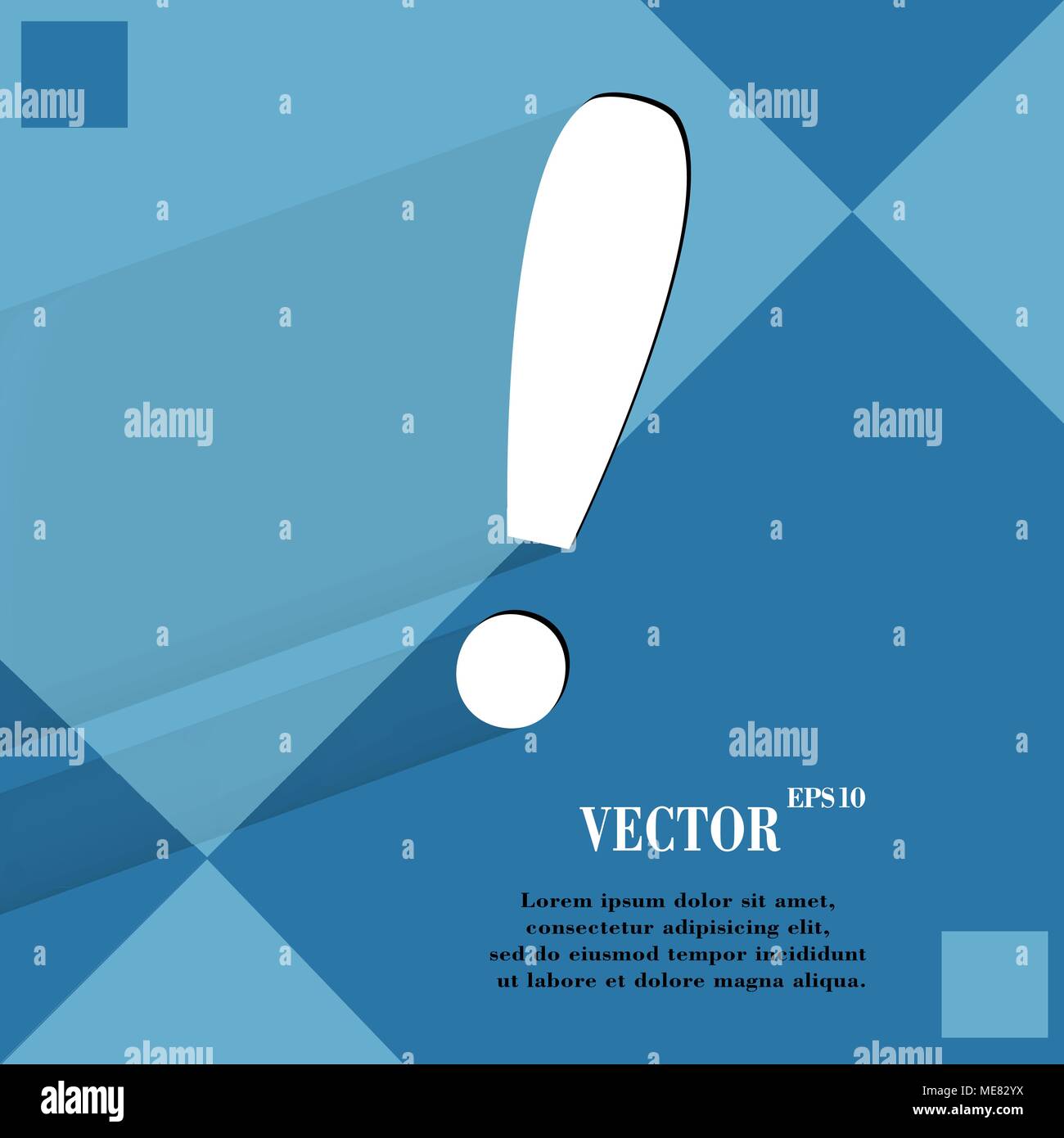 The exclamation point. Flat modern web design on a flat geometric ...