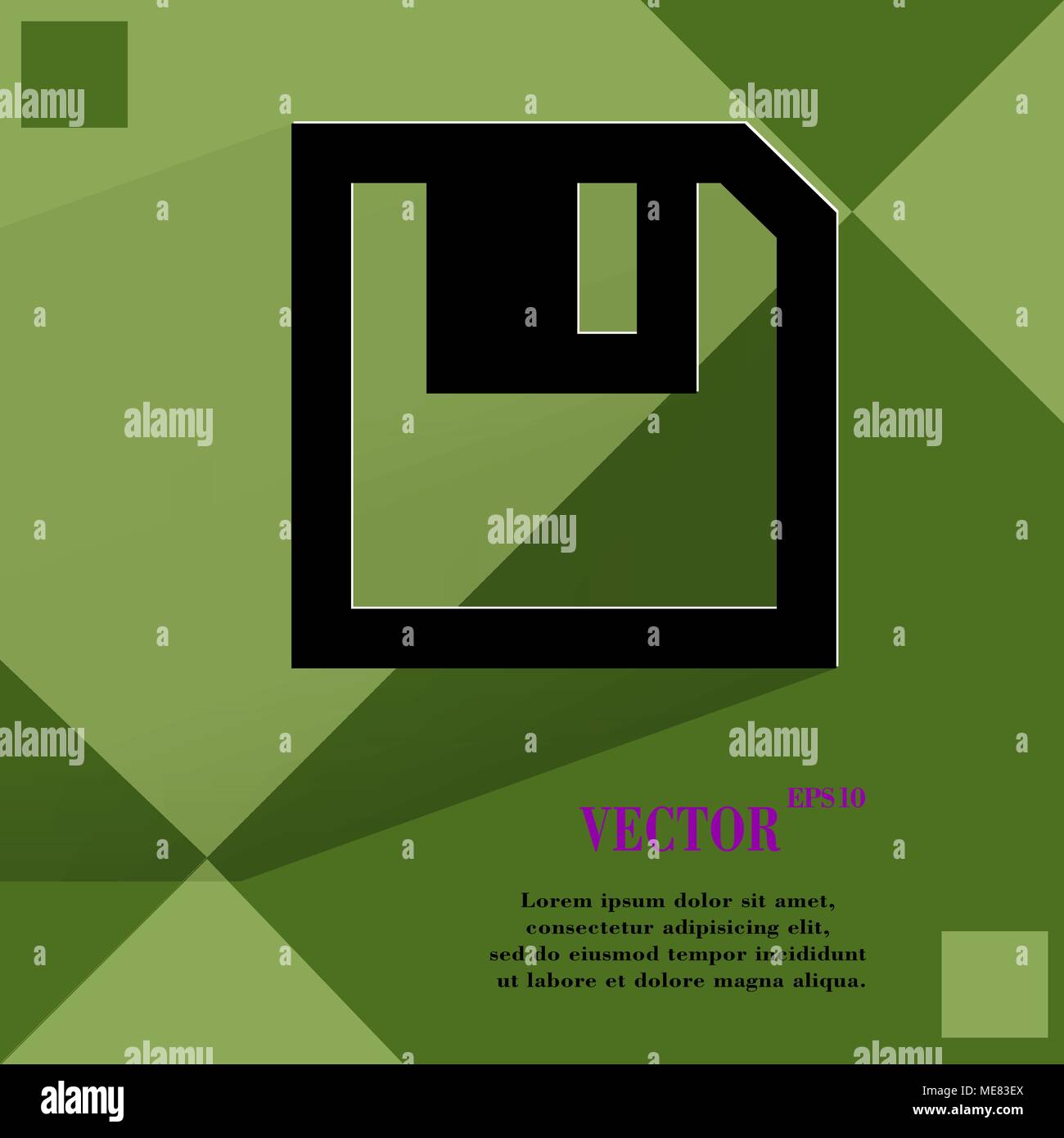 floppy disk. Flat modern web design on a flat geometric abstract background Vector. EPS10 Stock ...