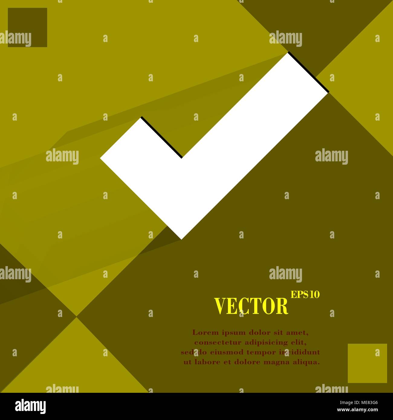 tick .Flat modern web design on a flat geometric abstract background ...