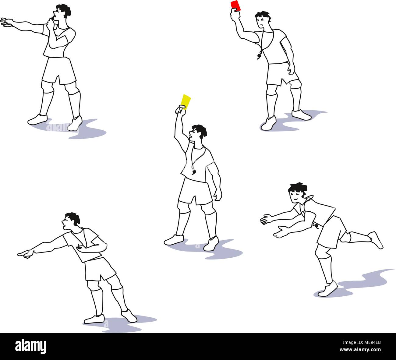 Soccer referee in action Stock Vector Images - Alamy