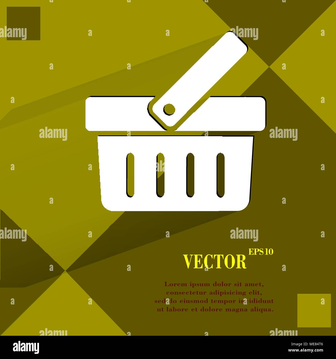 Shopping basket. Flat modern web design on a flat geometric abstract ...
