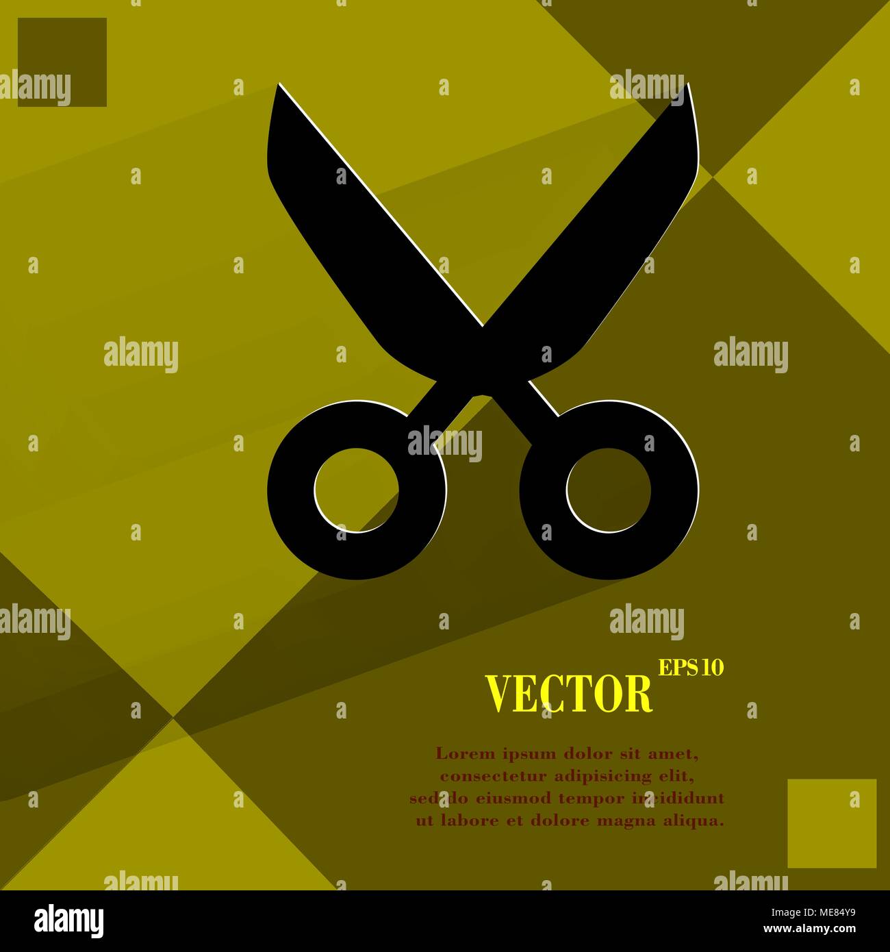 Scissors. Flat modern web design on a flat geometric abstract ...