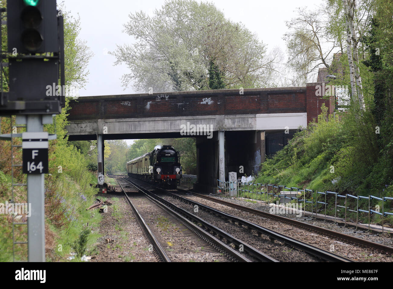 London, UK. 21st April, 2018. British Railways Merchant Navy Class ...