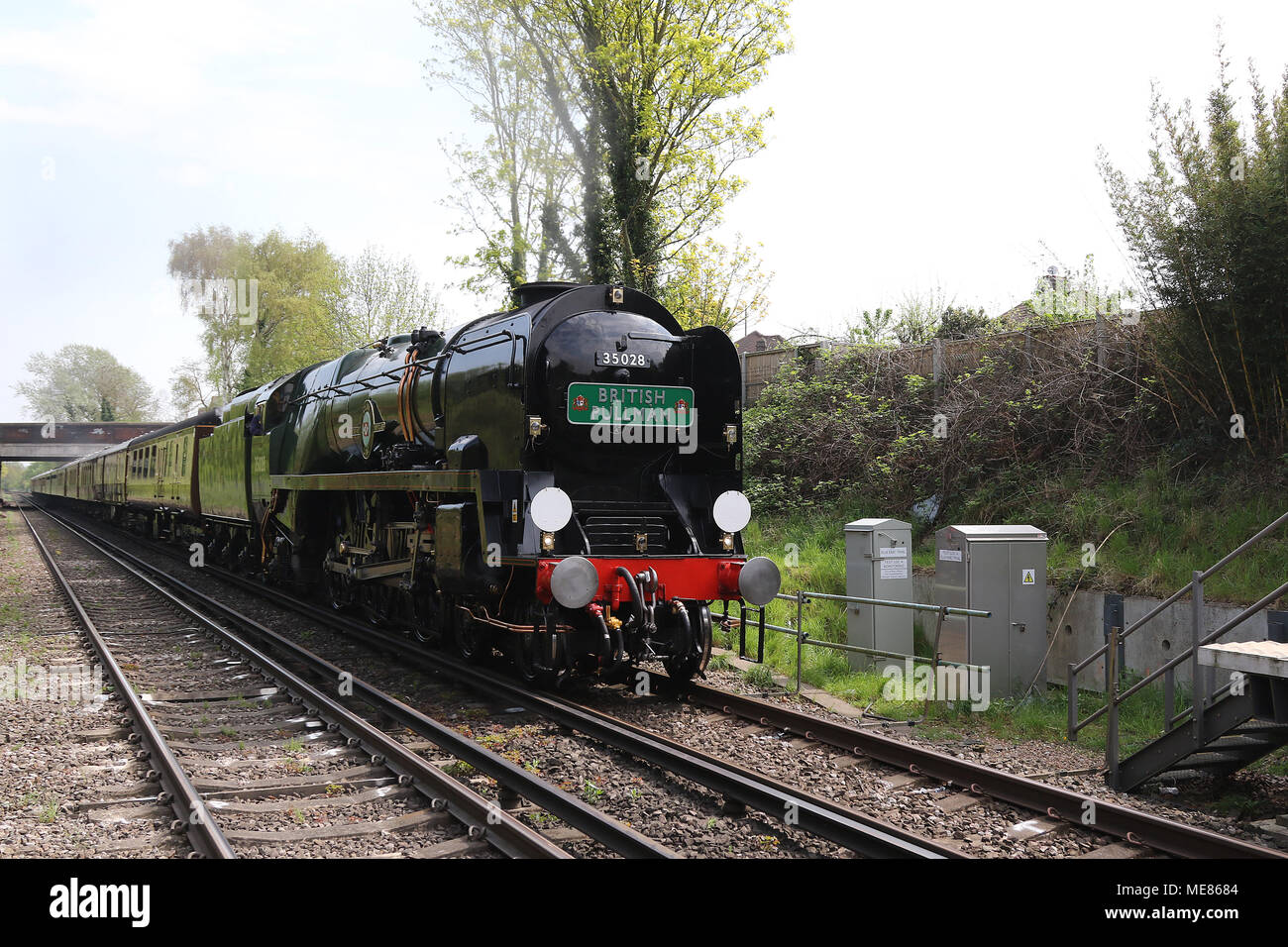 London, UK. 21st April, 2018. British Railways Merchant Navy Class ...