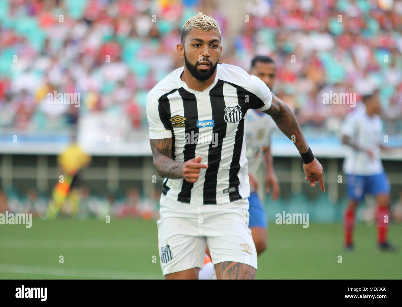 Salvador, Brazil. 21st Apr, 2018. Gabriel (Gabgol) Santos player in a ...