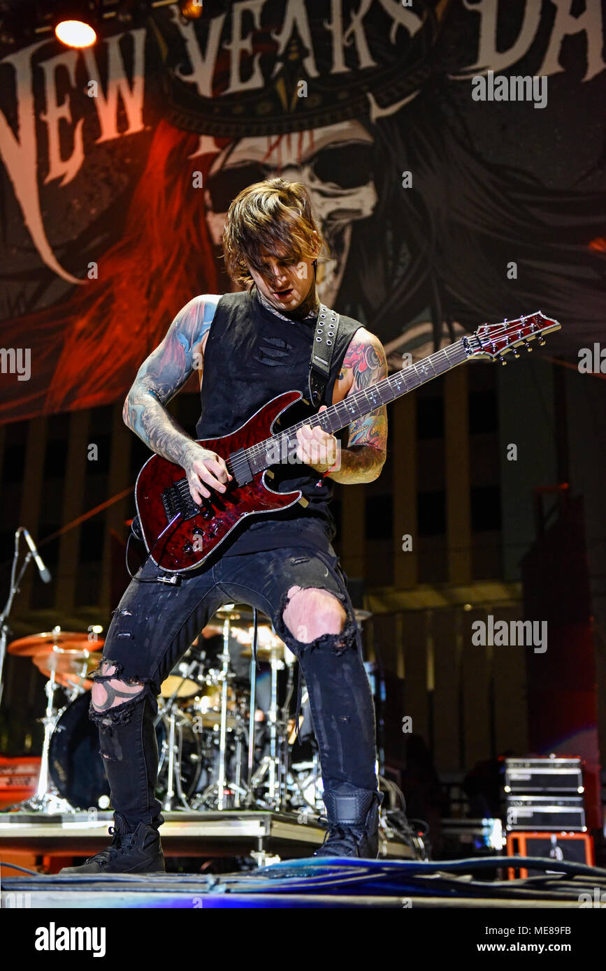 Las Vegas Nevada, USA, April 20, 2018.Nick Rossi of the band New Years ...