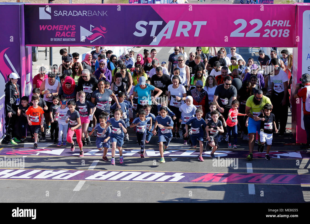 Beirut, Lebanon. 22nd Apr, 2018. Participants compete during the "Women ...