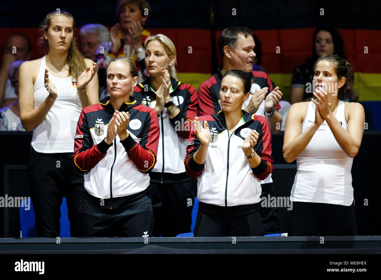 The german Fed Cup Team with Antonia Lottner (l-r), Anna-Lena Grönefeld ...