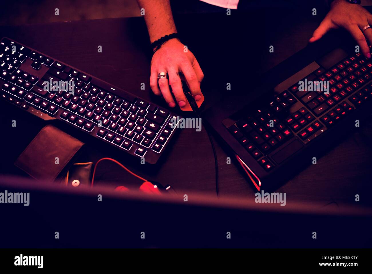 Programmer hands coding keyboard data hi-res stock photography and ...