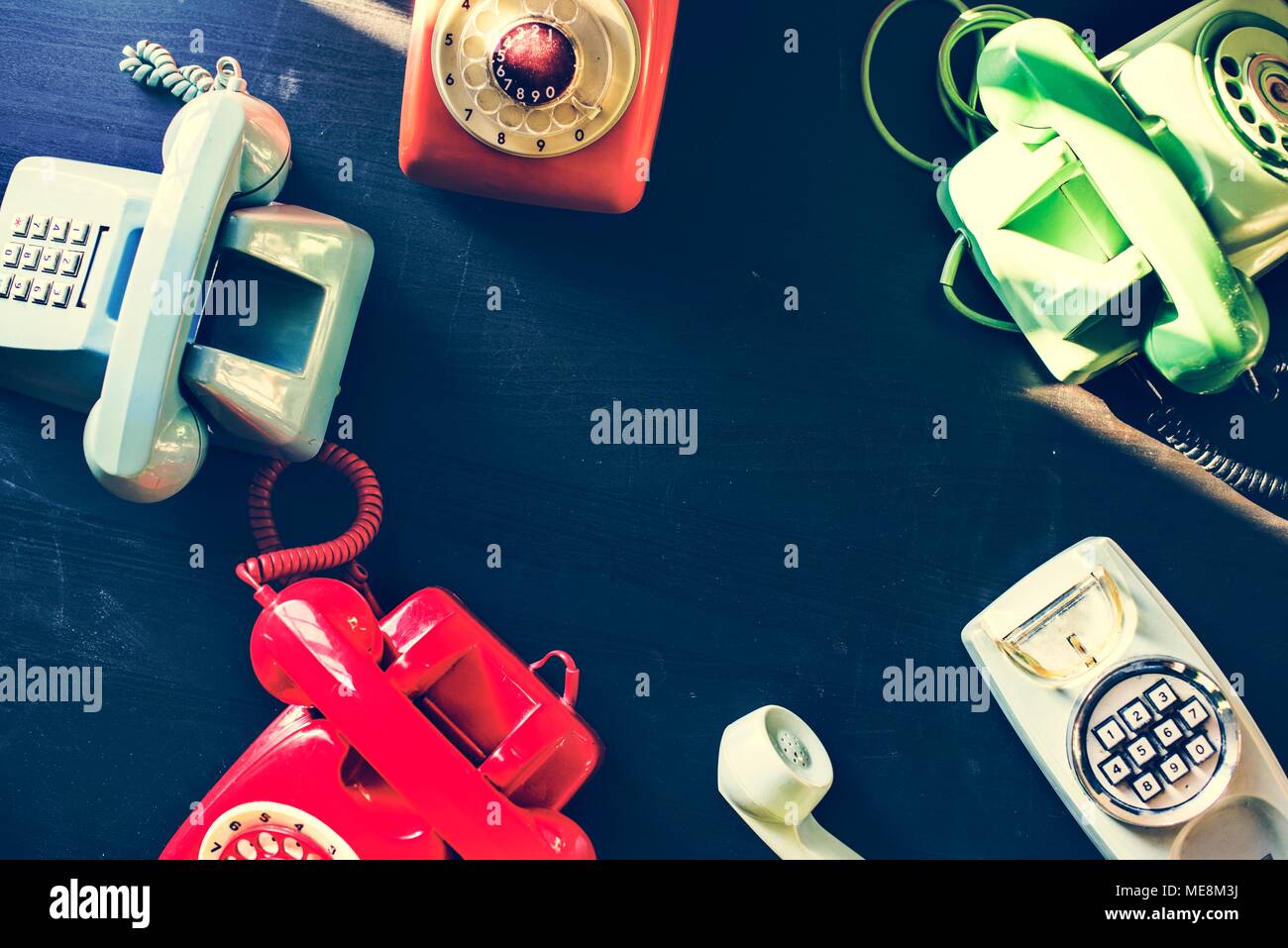 Vintage colourful telephone shoot Stock Photo - Alamy
