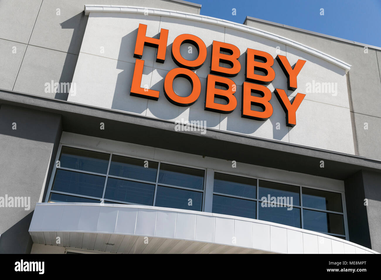 A logo sign outside of a Hobby Lobby retail store location in Columbia ...