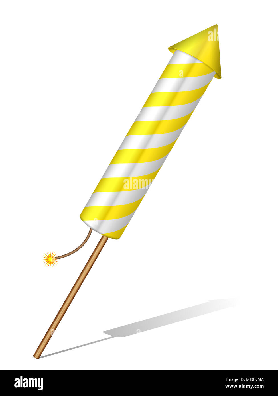 Firework rocket on a white background. Vector illustration Stock Photo ...