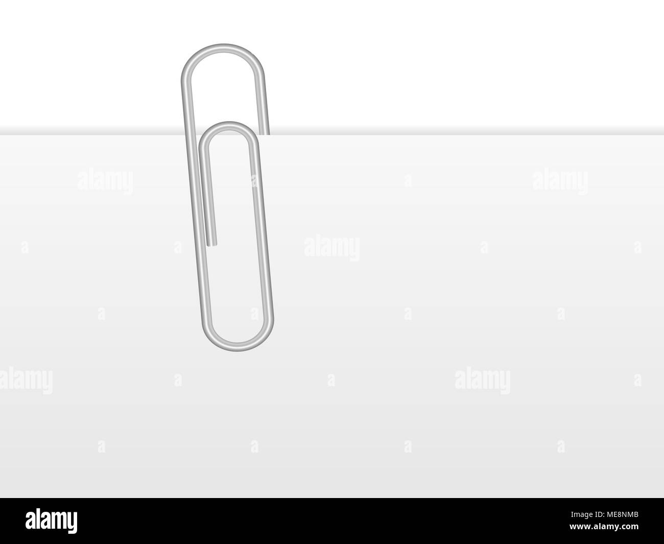 Paper sheet and paper clip on a white background Stock Photo - Alamy