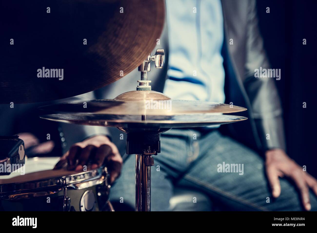 Drummer performing in an event Stock Photo - Alamy