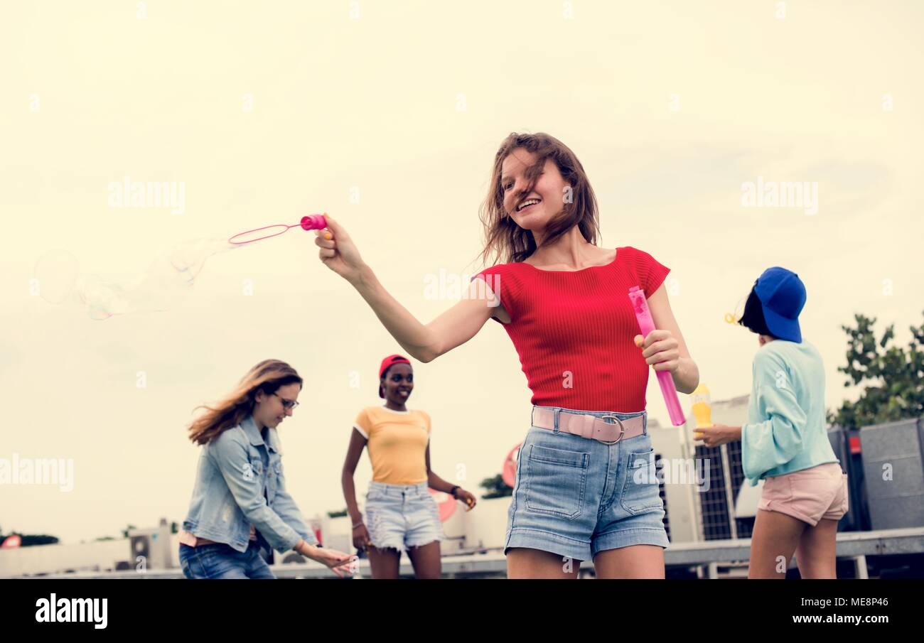 Group of diverse women having fun together Stock Photo - Alamy