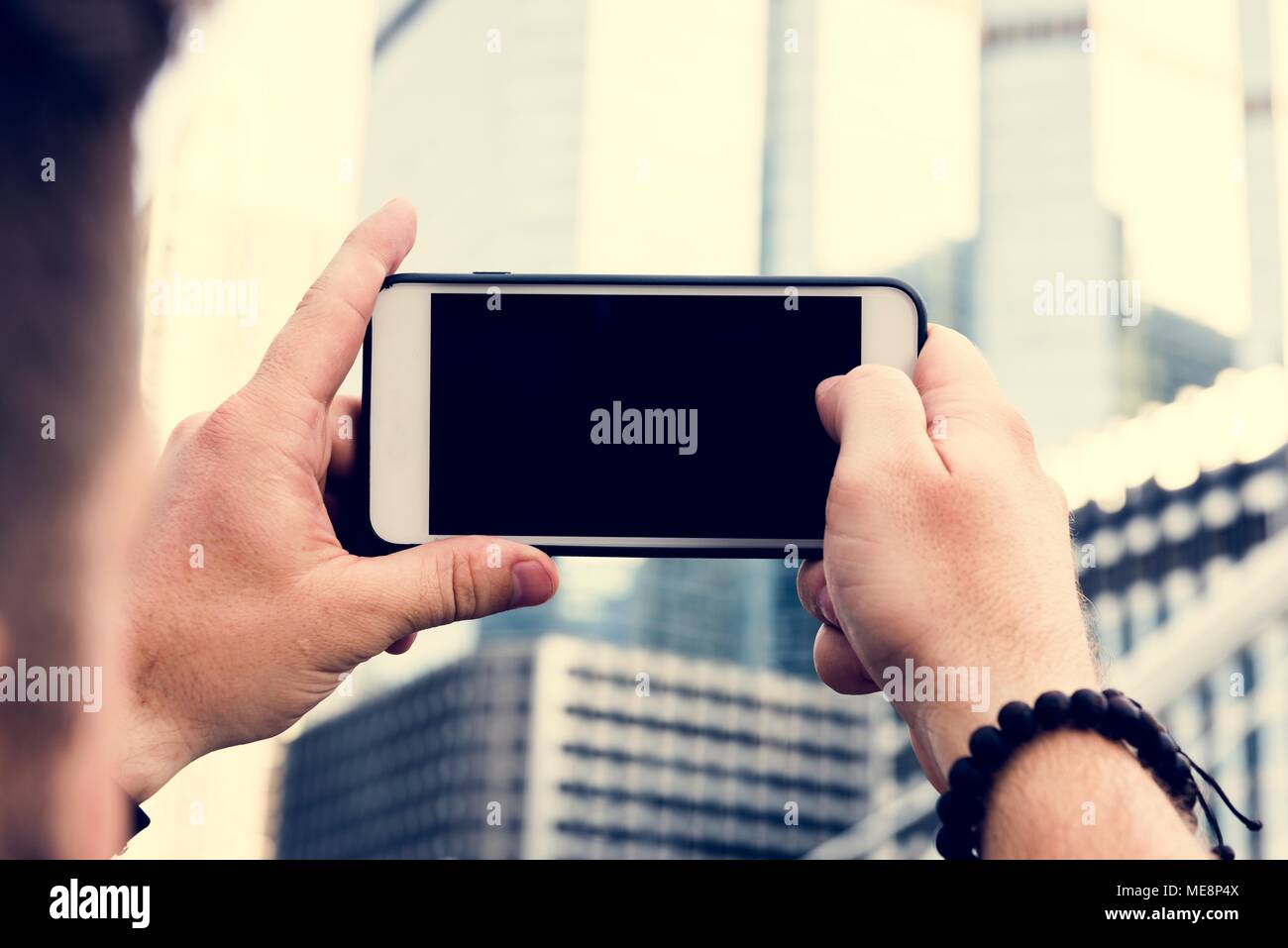 Closeup of mobile phone with design space screen Stock Photo - Alamy
