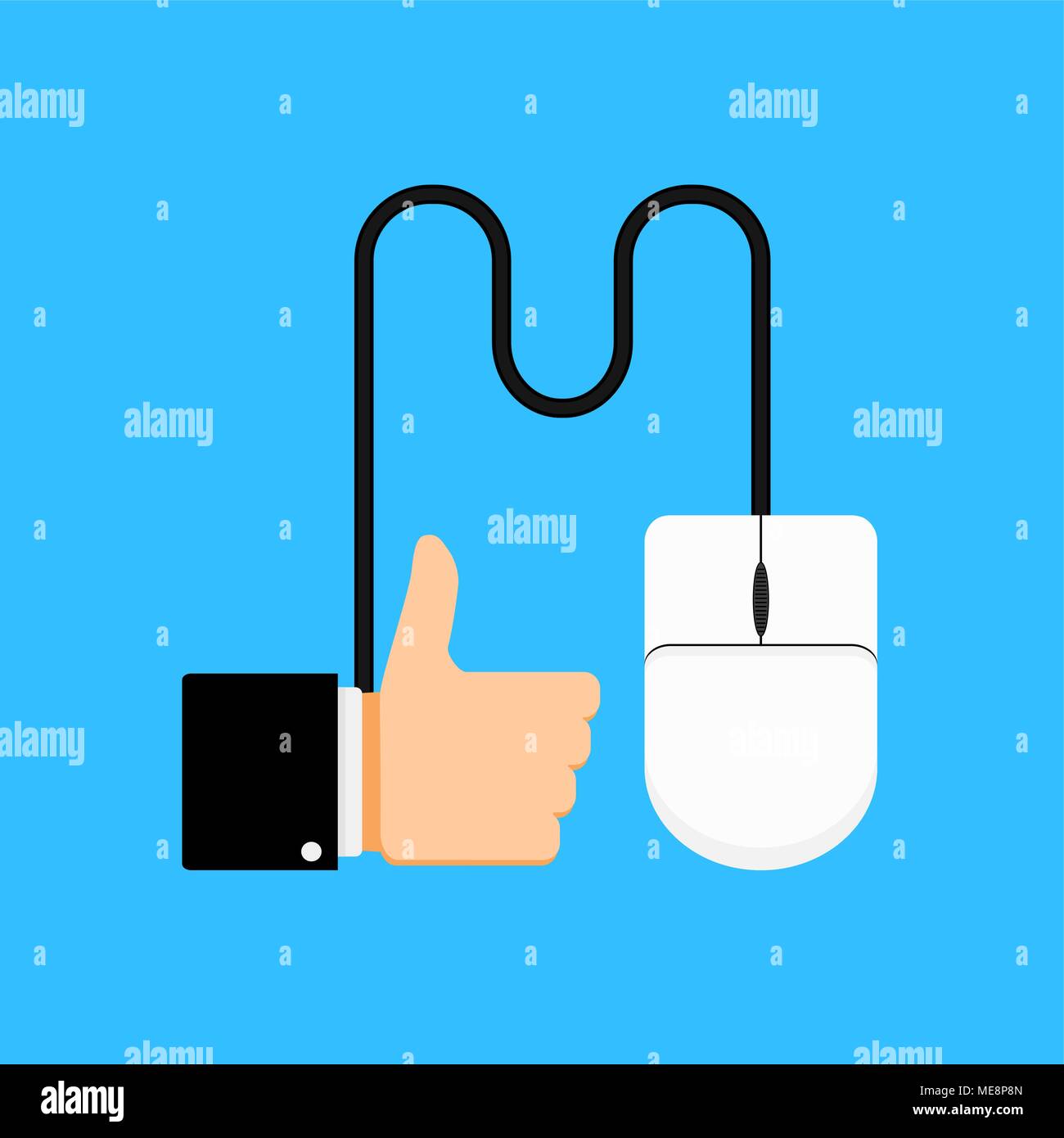 Clicking likes of social networks. Vector click like, finger up button ...