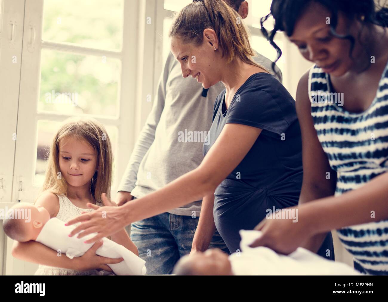 Pregnant women in a class Stock Photo - Alamy