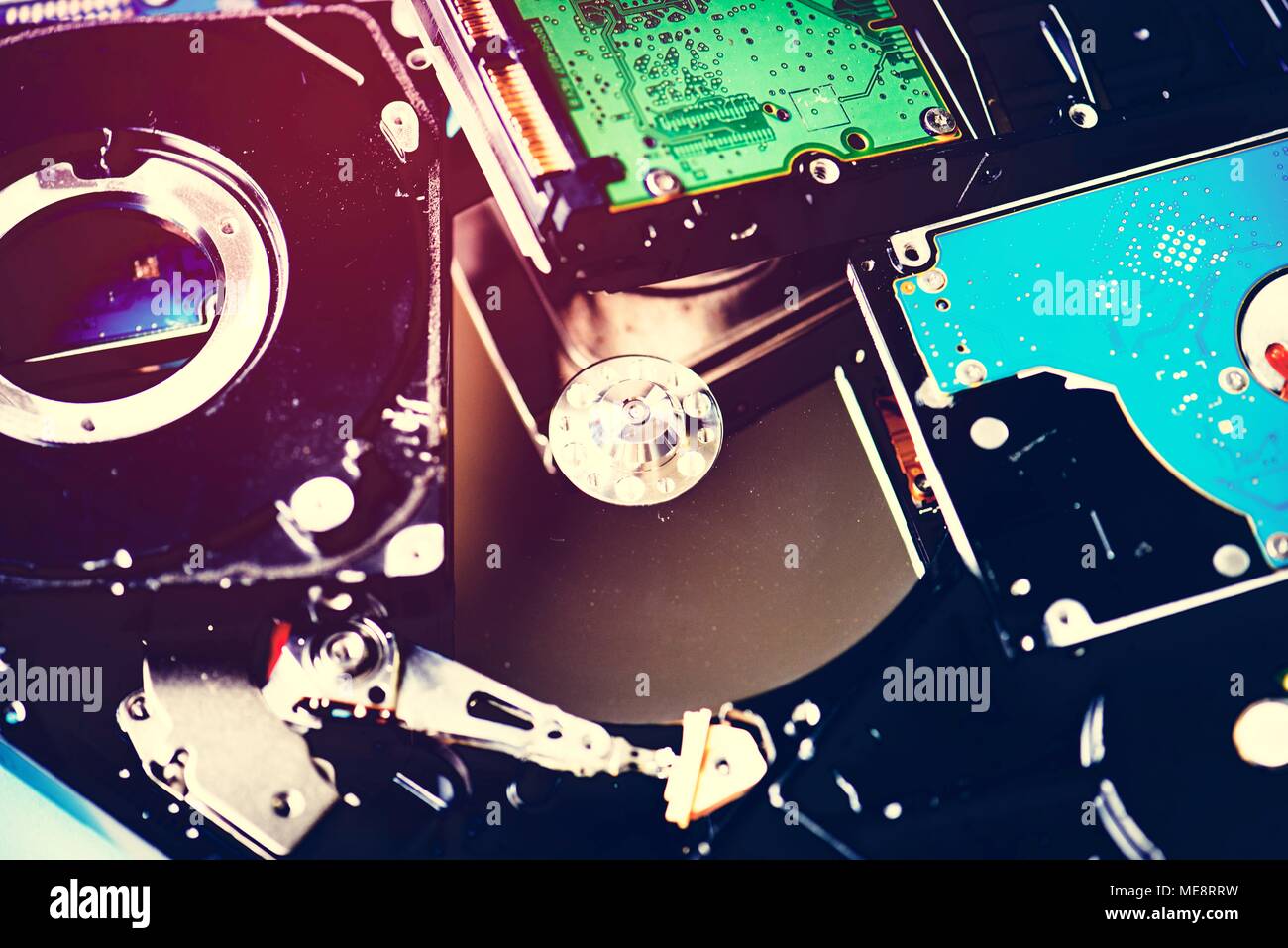 Closeup of computer hard disk drives Stock Photo - Alamy