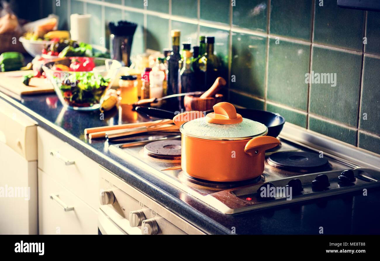 Cooking food kitchen Stock Photo - Alamy