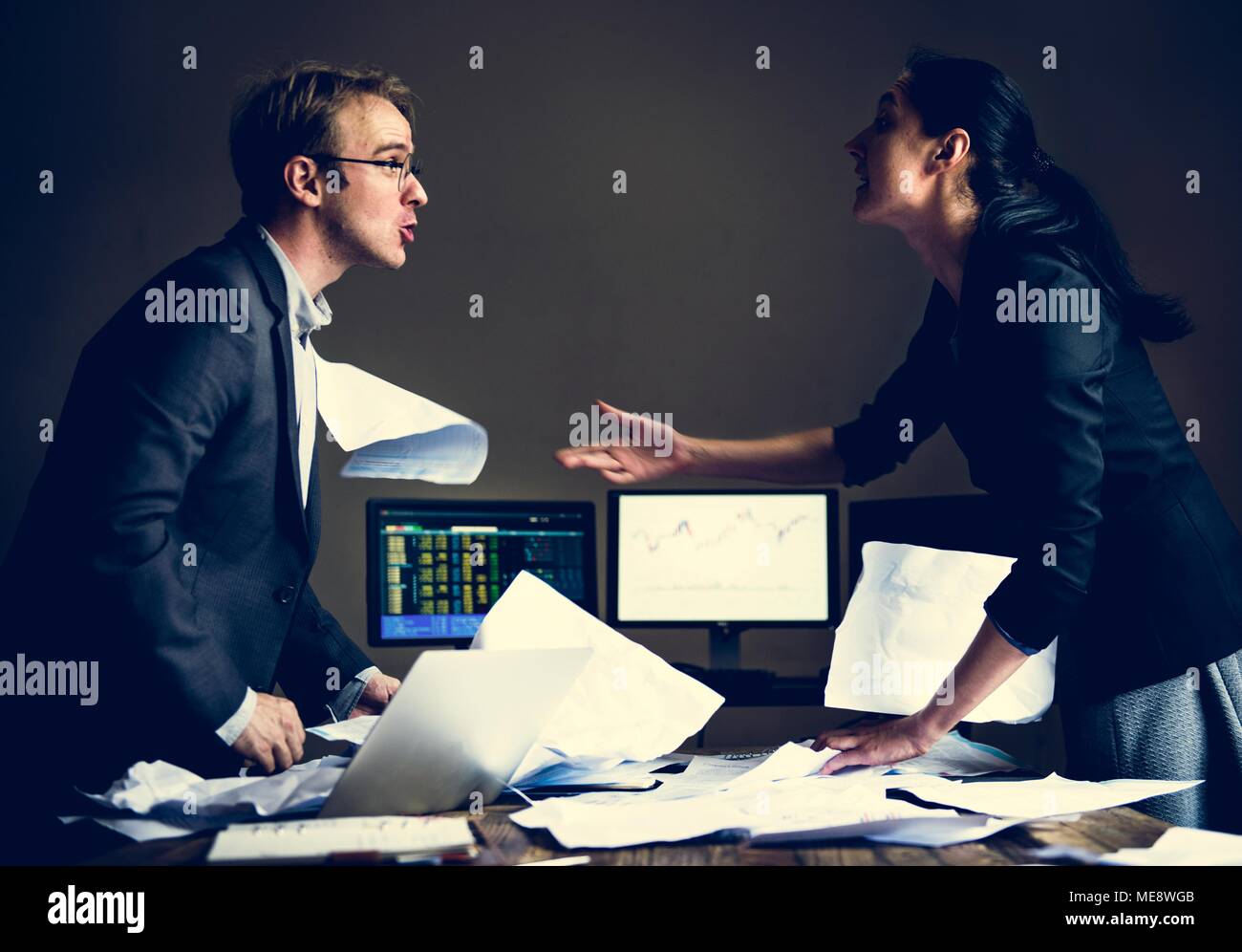 Business partner fighting while they are meeting Stock Photo - Alamy
