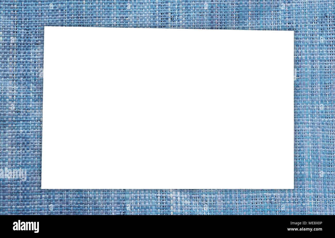 Blue knitted background, with white rectangle text. Textured background ...