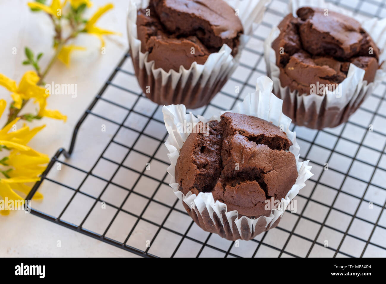 Muffin cakes with chocolate Stock Photo - Alamy