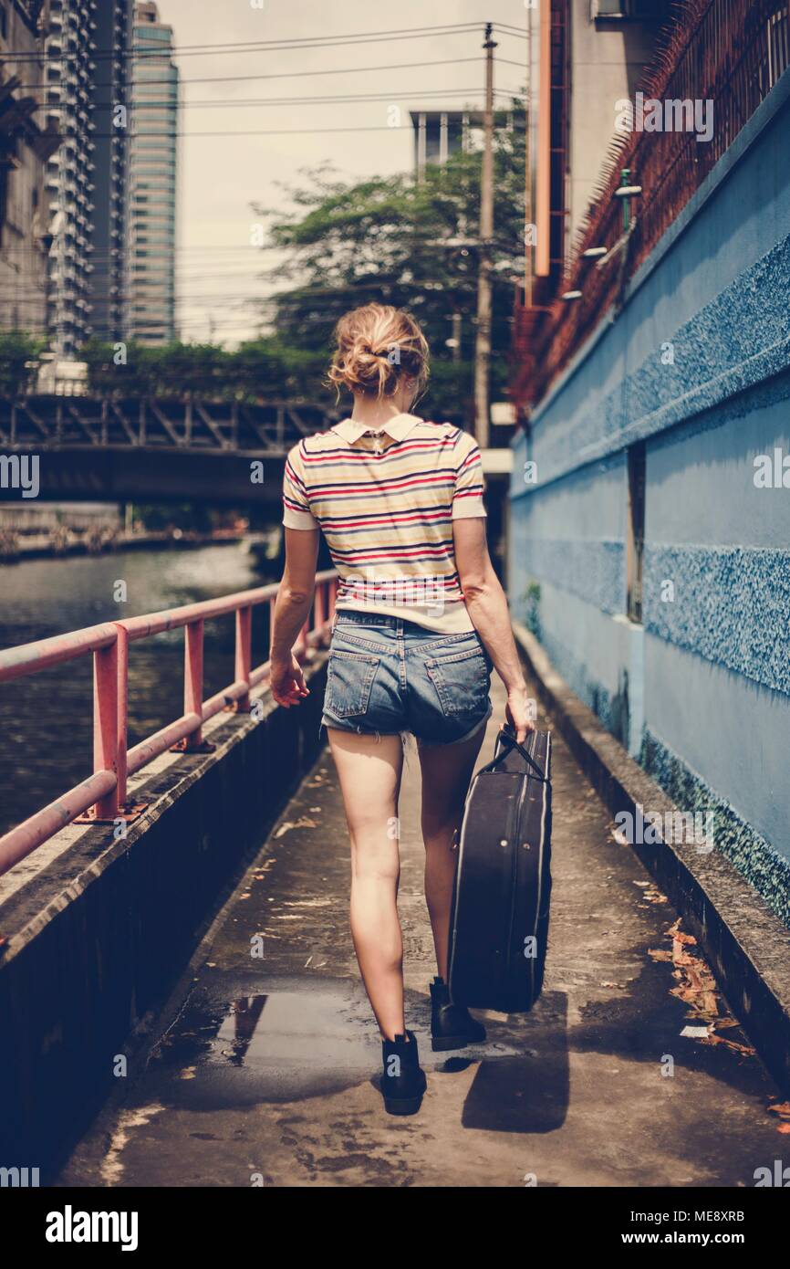 Caucasian woman city shoot Stock Photo - Alamy