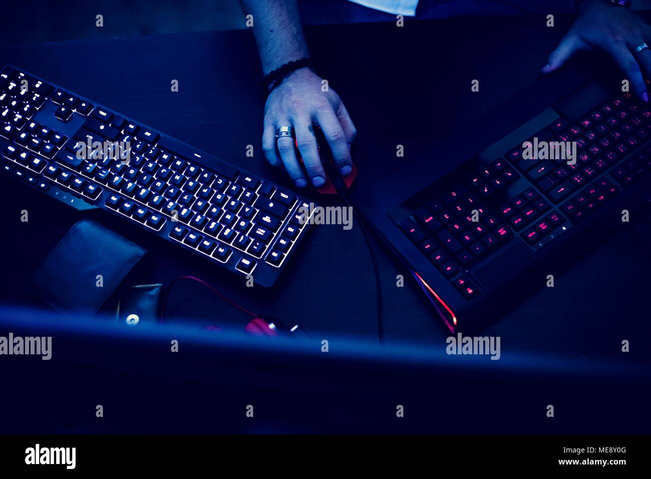 Closeup of hands working on computer keyboard Stock Photo - Alamy