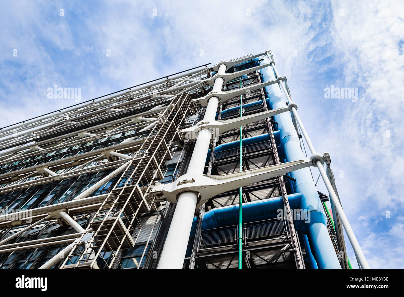 Detail of the Modern high-tech architecture of the Centre Georges ...