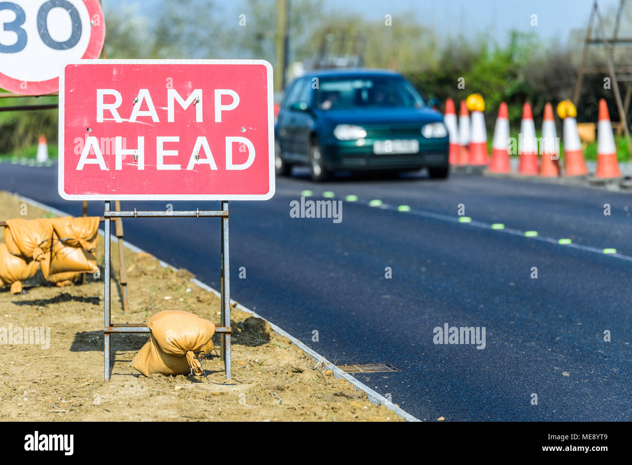 Roadworks Sign Uk Motorway Stock Photos & Roadworks Sign Uk Motorway ...
