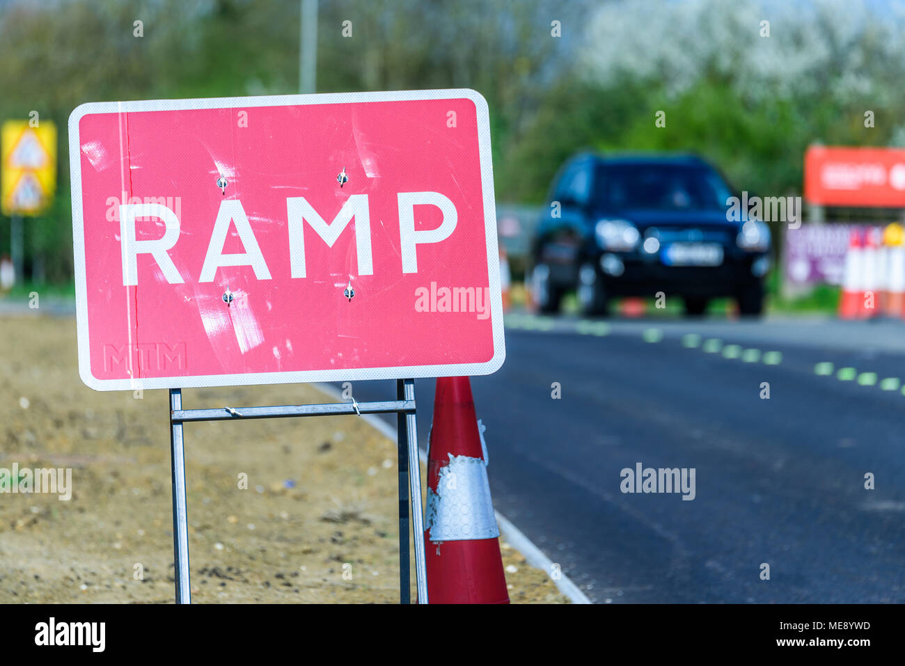 Roadworks sign isolated uk hi-res stock photography and images - Alamy