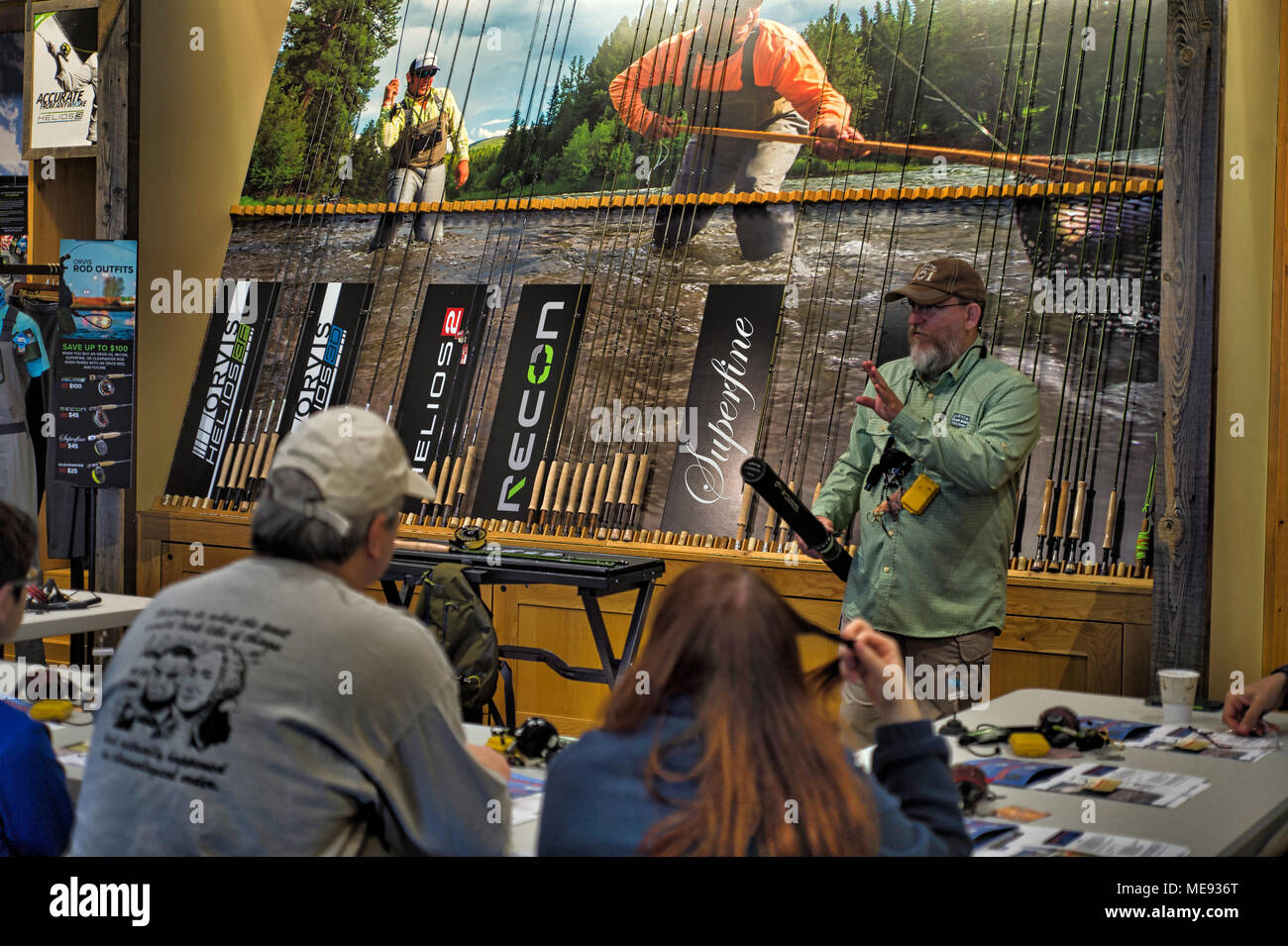 UNITED STATES: April 21, 2018: Scott Allen, fishing manager at Orvis ...